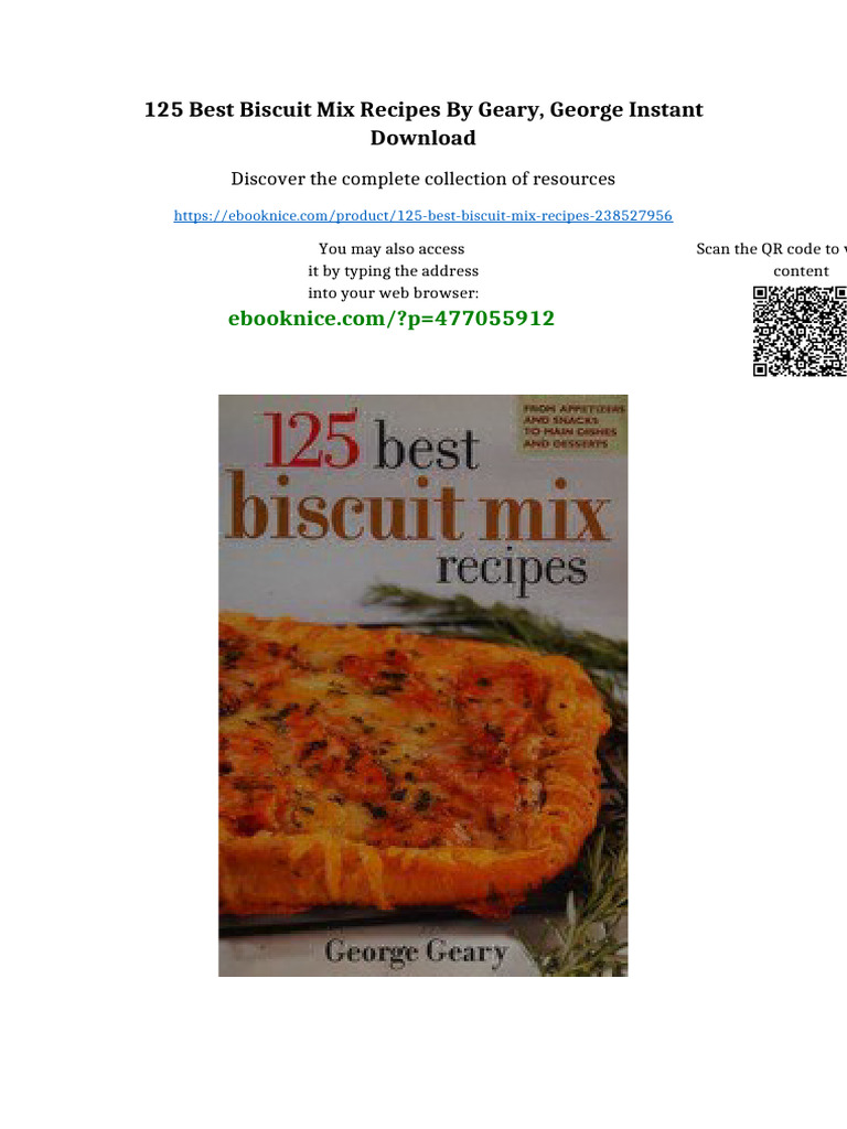 125 best biscuit mix recipes by Geary, George instant download digital ...