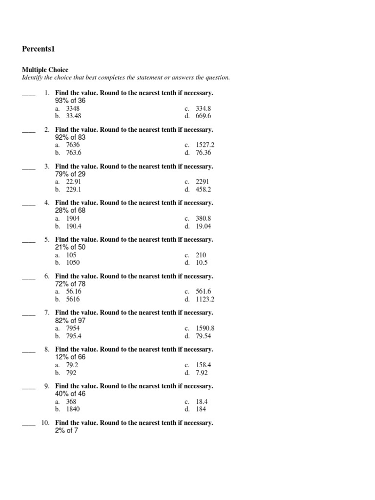 Applications For Percents | PDF | Algebra | Teaching Mathematics