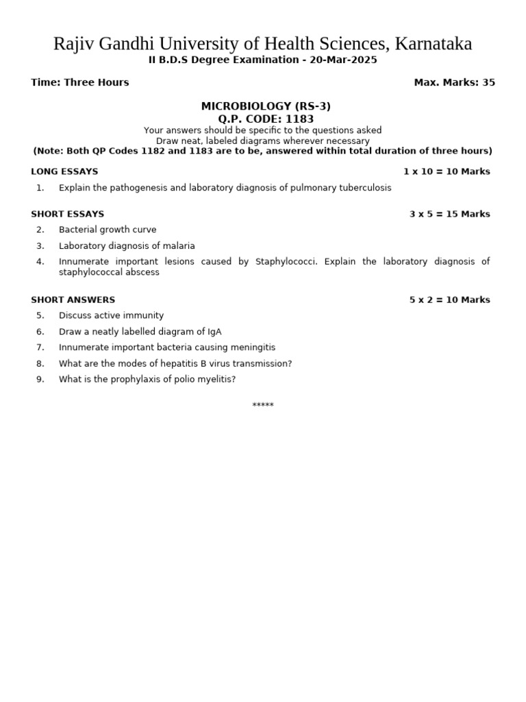 Bds - 1183 - General Pathology & Microbiology - Pmtp2 ( March-2025 ...
