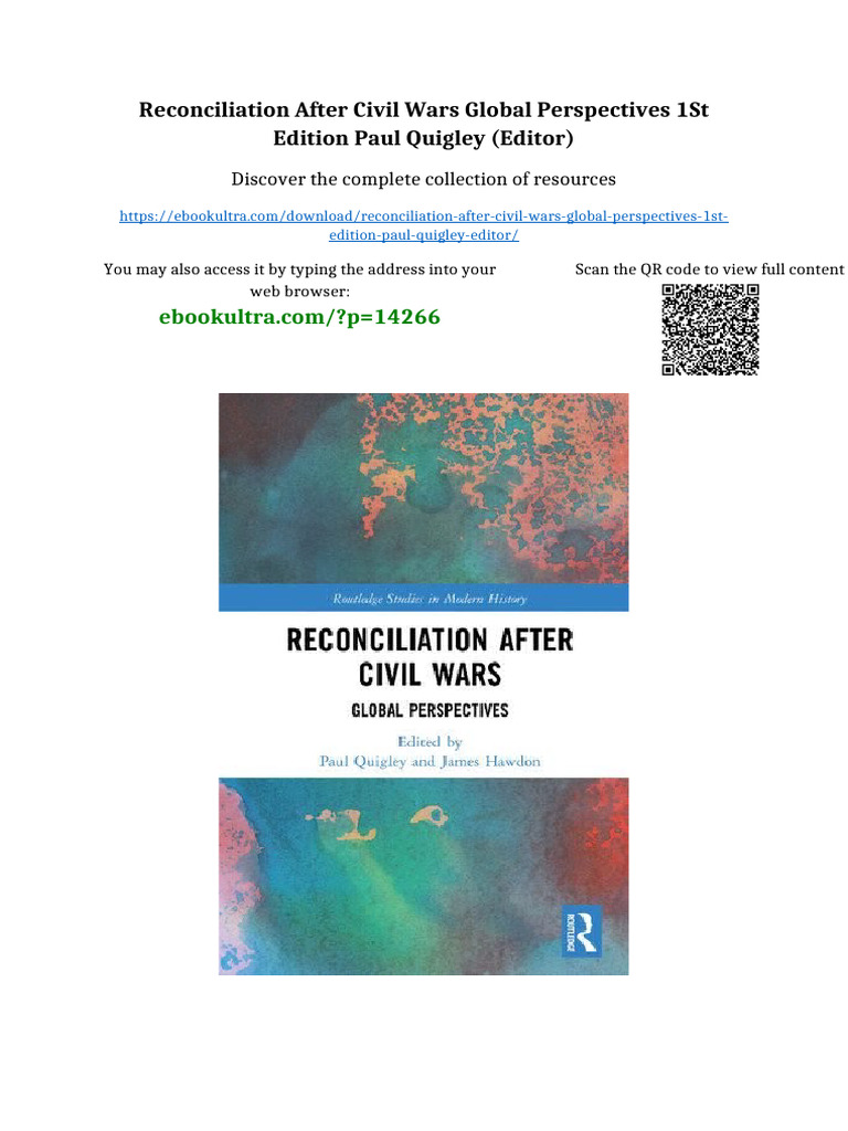 Reconciliation After Civil Wars Global Perspectives 1st Edition Paul ...