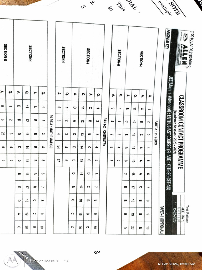 Paper 1 Jee Main 15 Feb Syllabus Mainly Electrostatics, Wpe ,Cm,Grav ...