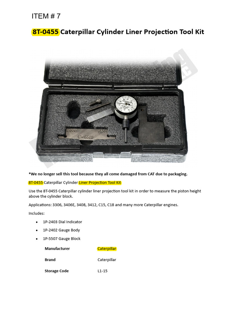 Liner Projection Indicator Tool Group | PDF