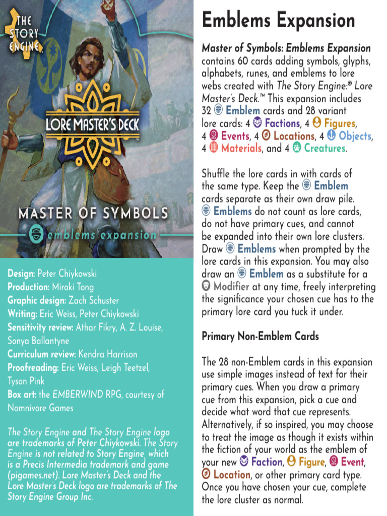 Lore Master's Deck_Emblems Expansion Guidebook | PDF