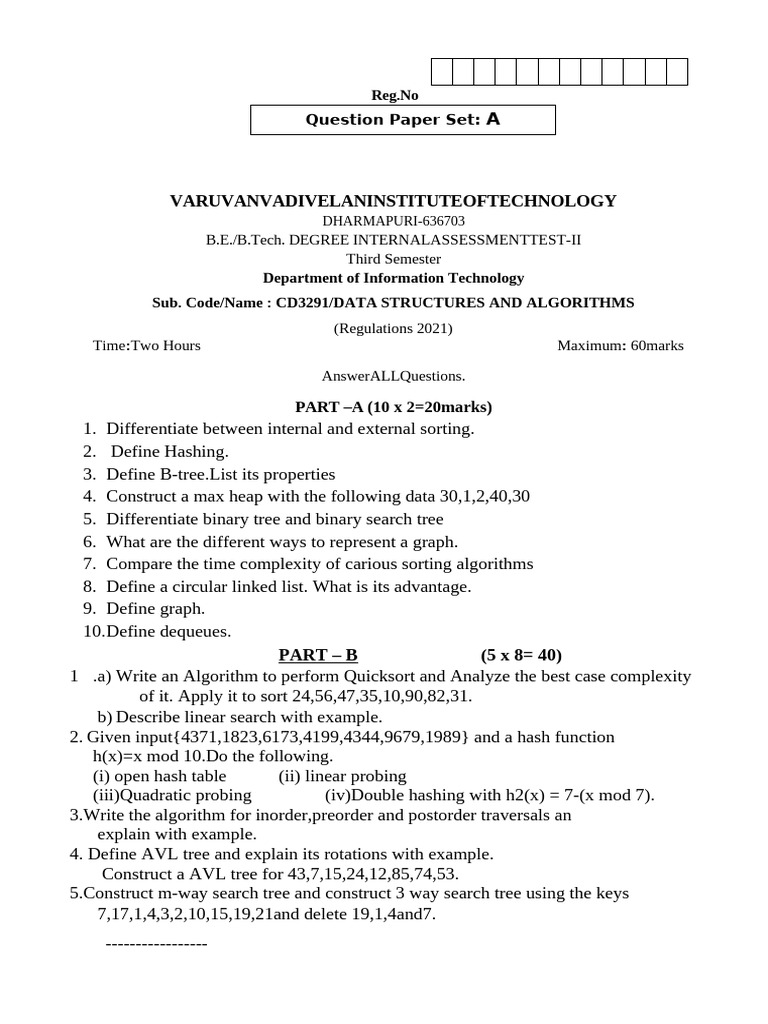 Cd3291-Dsa Iat2 Set a (New) | PDF