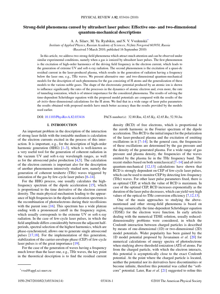 Strong-Field Phenomena Caused by Ultrashort Laser Pulses | PDF ...
