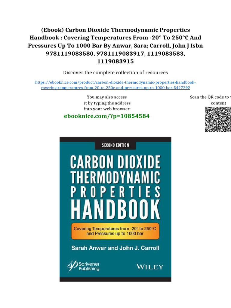 (Ebook) Carbon Dioxide Thermodynamic Properties Handbook : Covering ...