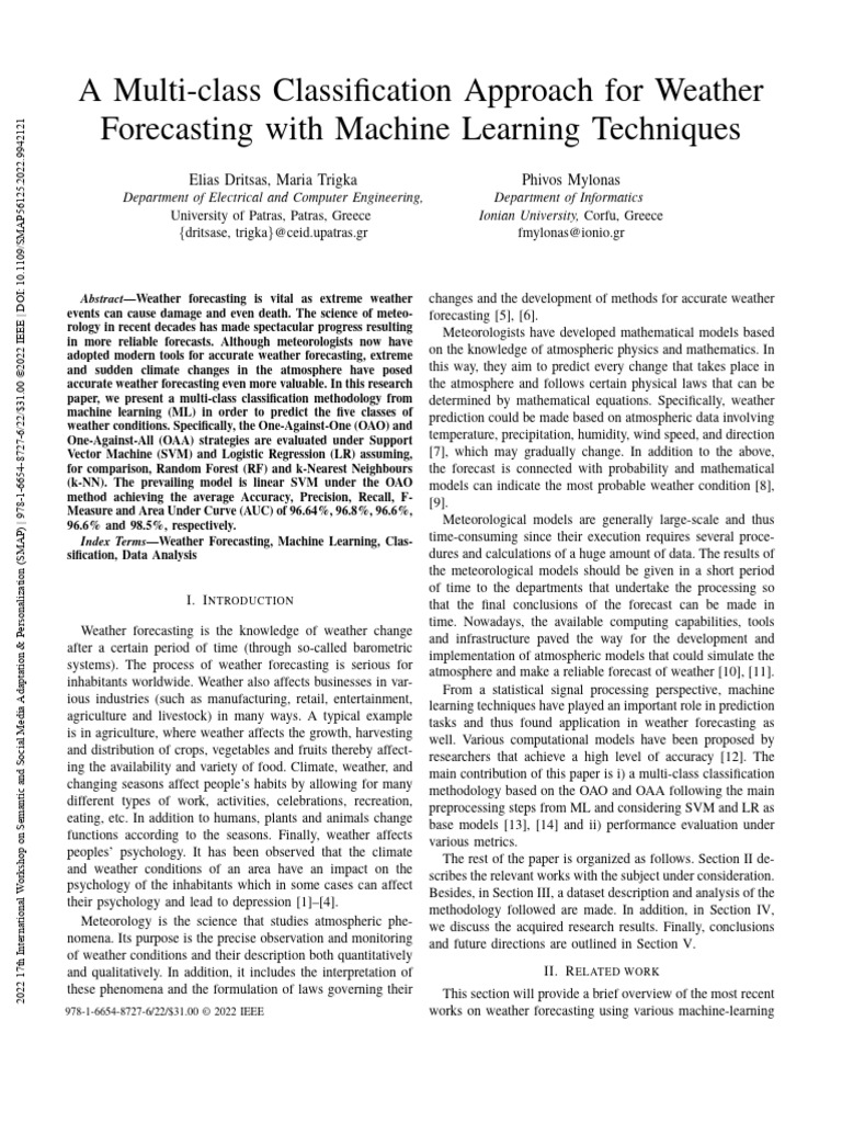 8.a Multi-class Classification Approach for Weather Forecasting With ...