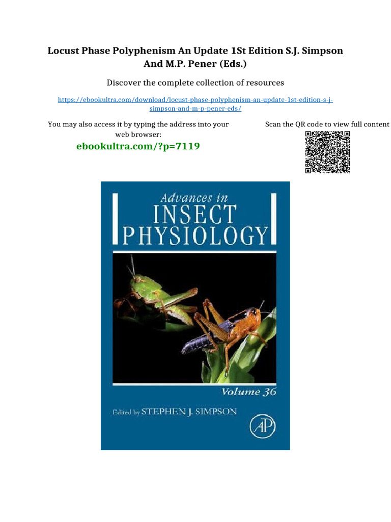 Locust Phase Polyphenism An Update 1st Edition S.J. Simpson and M.P ...