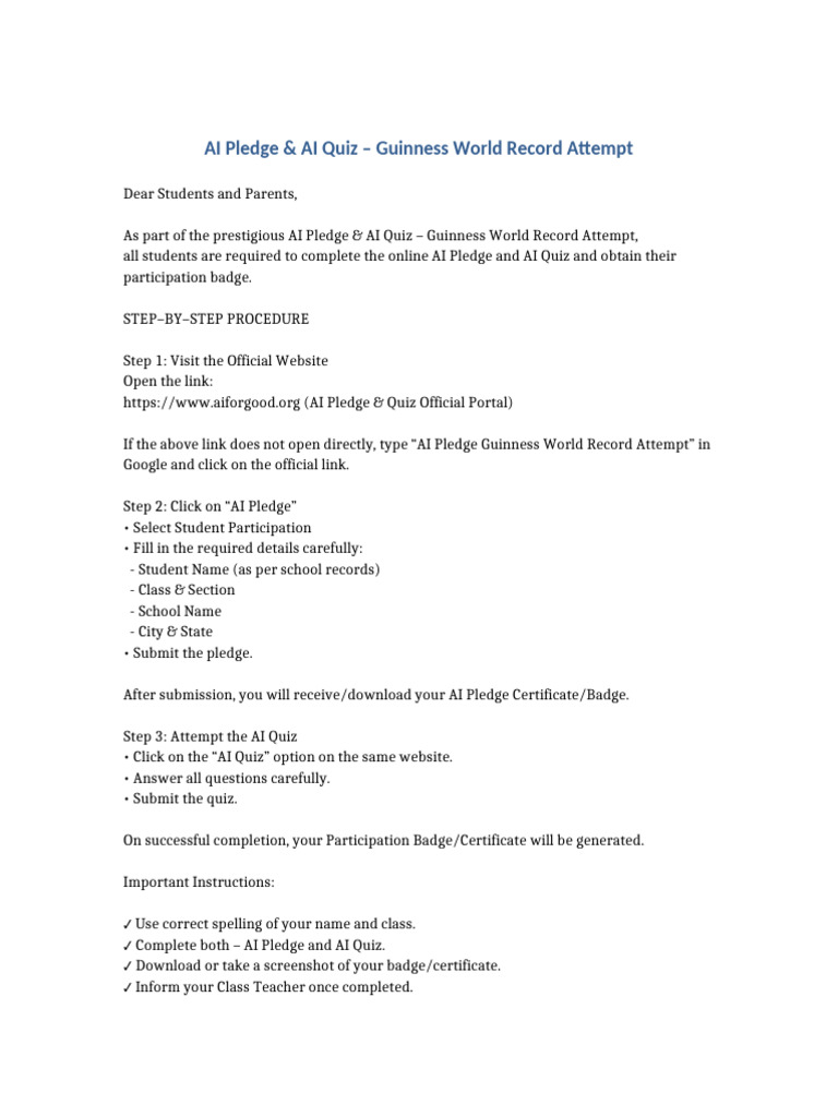 Message For Parents - Students | PDF