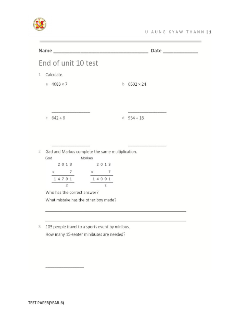 Test 4 - Unit 10 | PDF