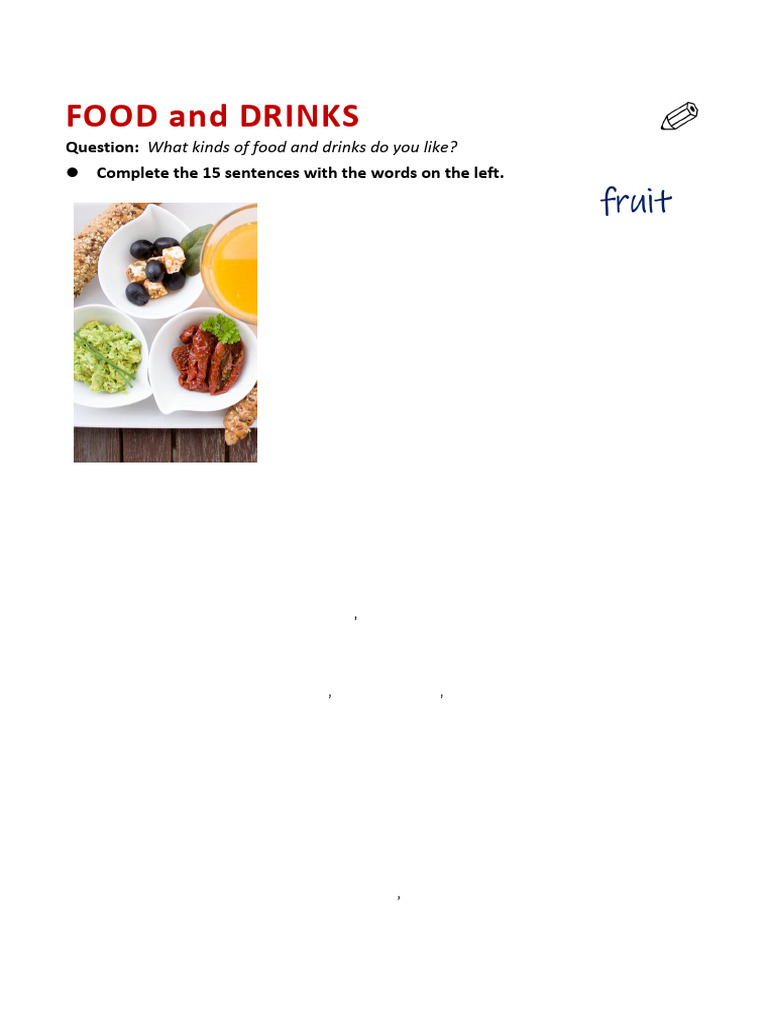 Word Bank Food Drinks 15 You Tube | PDF | Lunch | Drink