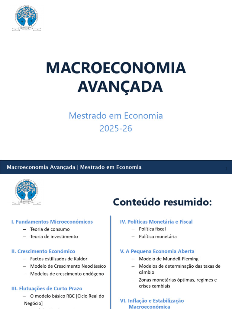 1 - 1 - Sumario e Teoria Do Consumo - Macroeconomia Avançada | PDF ...