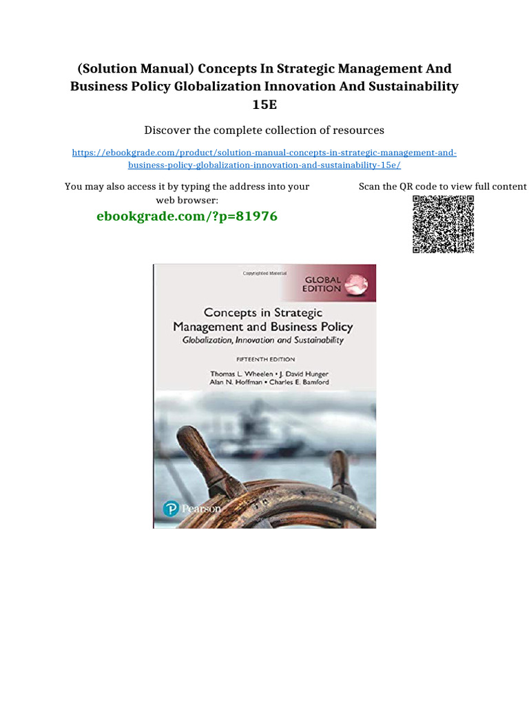 (Solution Manual) Concepts in Strategic Management and Business Policy ...
