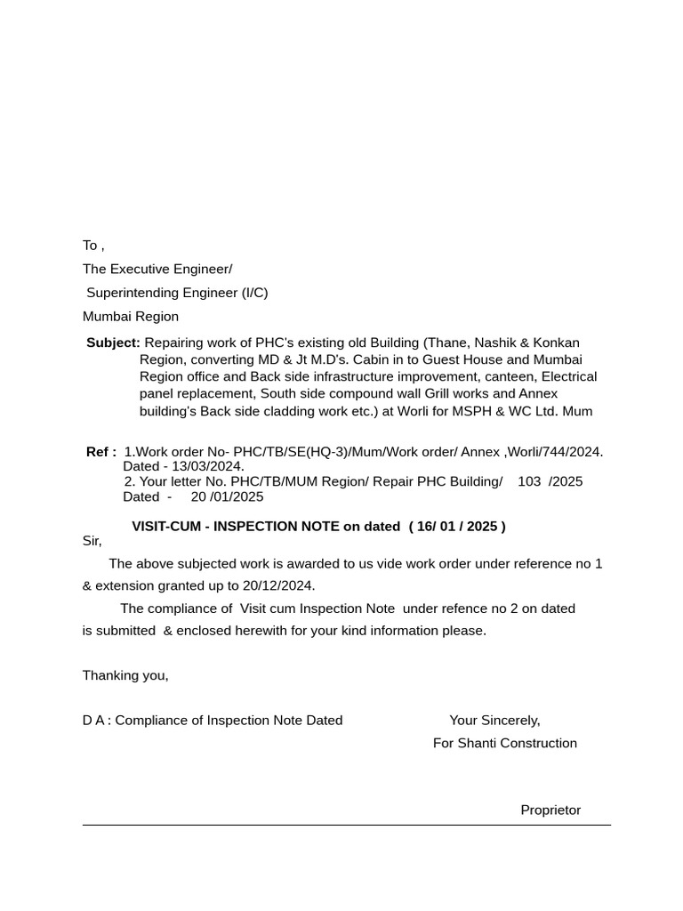 Update by Garud Sir Inspection N Note 20-11-2025 | PDF