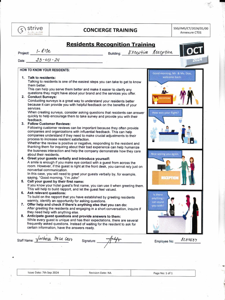 Concierge Training - Residents Recognition Training - SC311437 ...