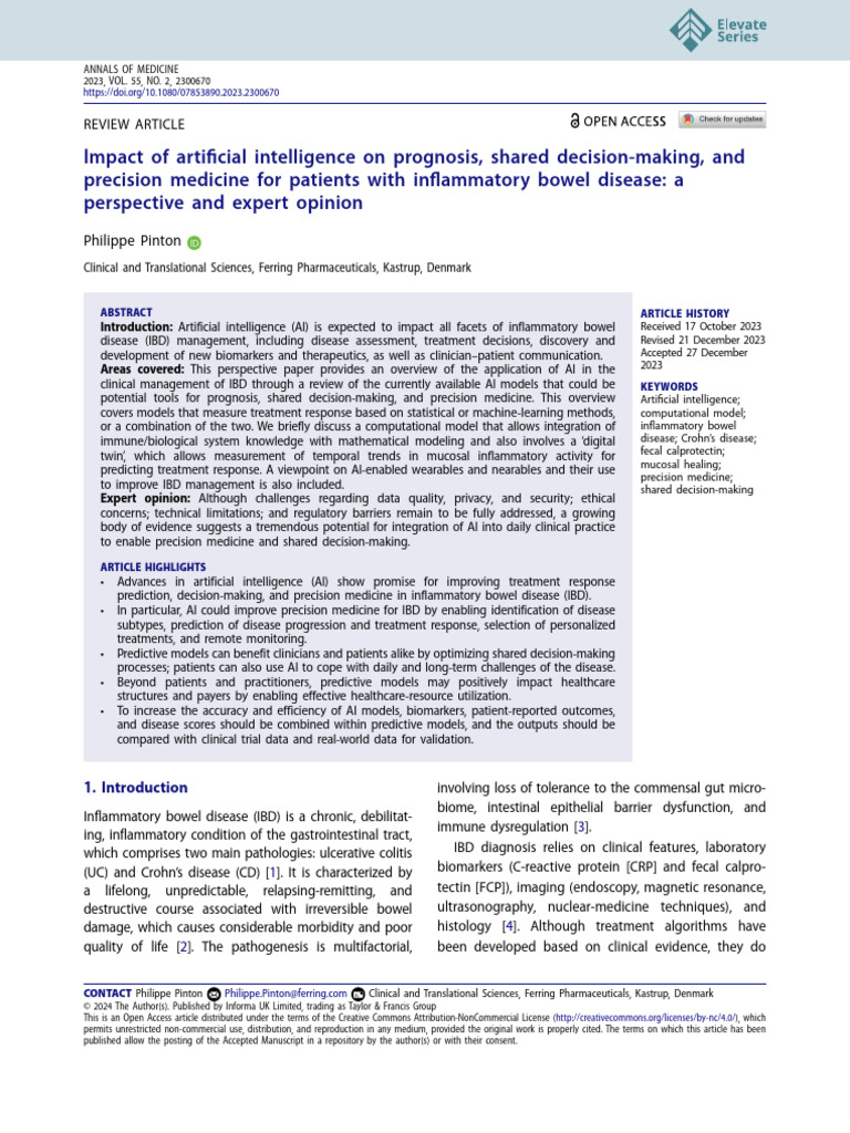 Impact of AI on Prognosis, Shared Decision Making and Precisioin ...