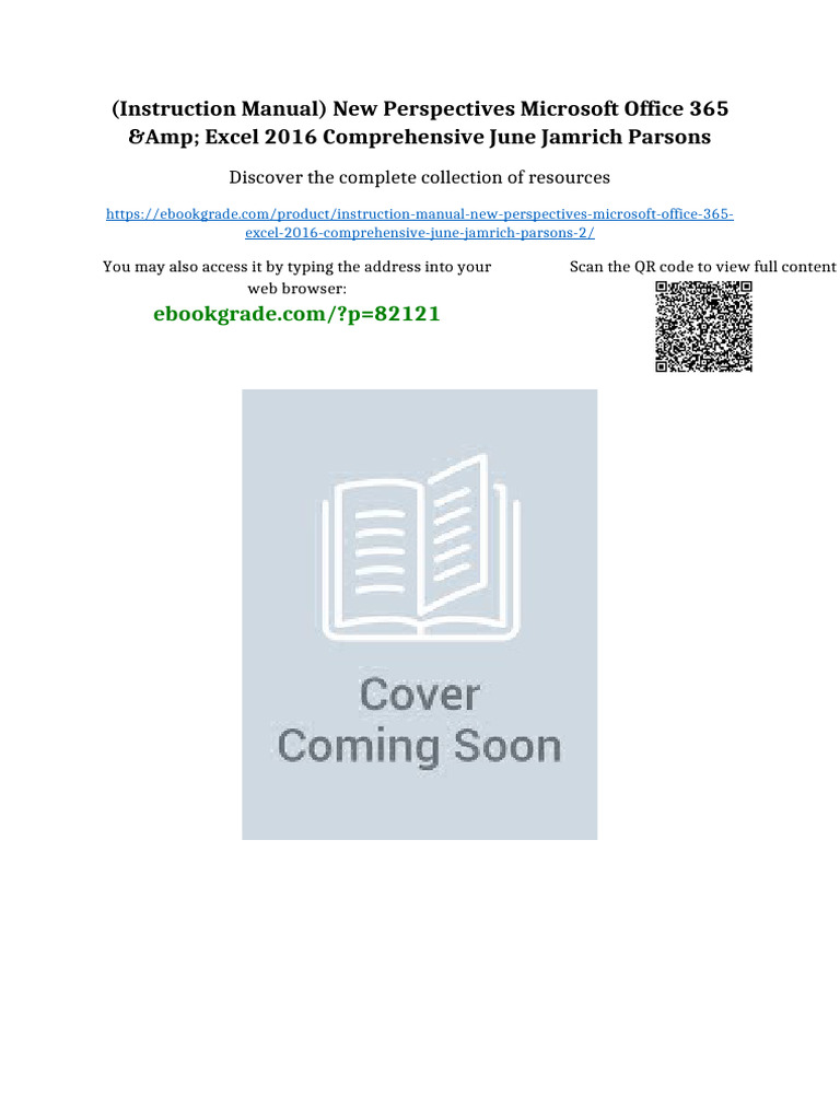 (Instruction Manual) New Perspectives Microsoft Office 365 & Excel 2016 ...