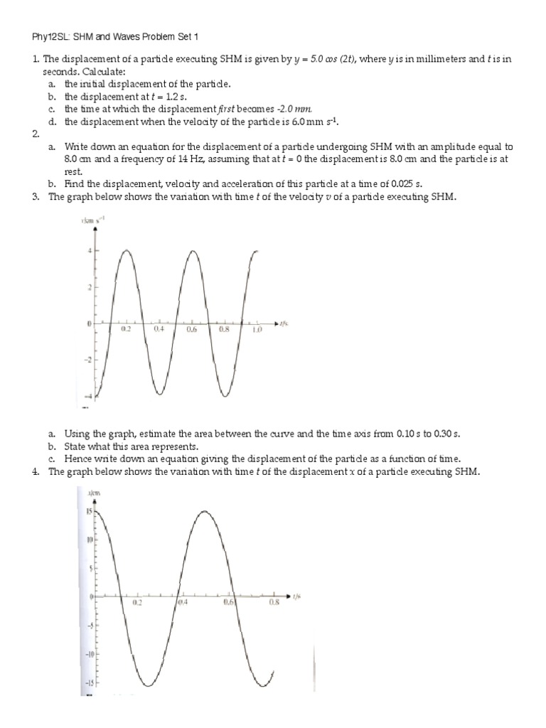 SHM and Waves Problem Set | Waves | Frequency