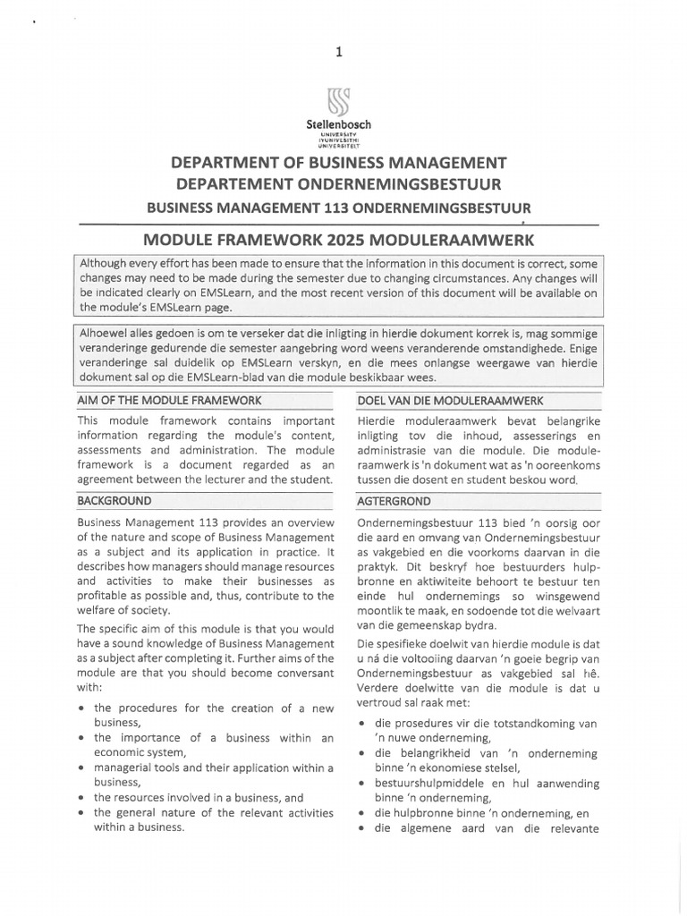 Business Module Outline | PDF