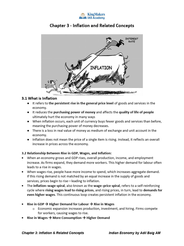 Chapter 3 Inflation & Concepts | PDF | Cost Of Living | Inflation