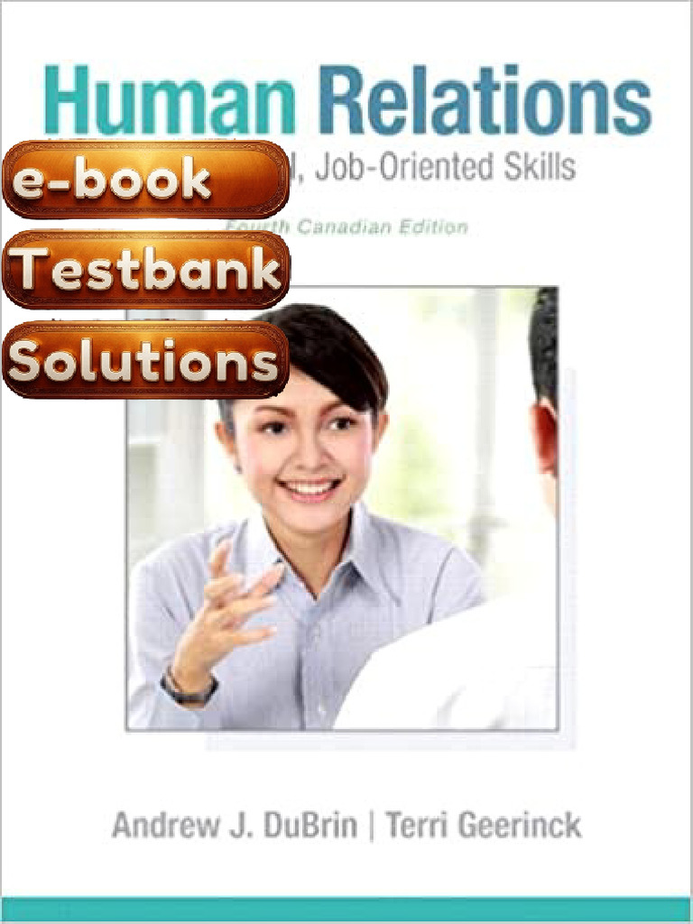 Testbank - Human Relations Interpersonal Job Oriented Skills 4th ...