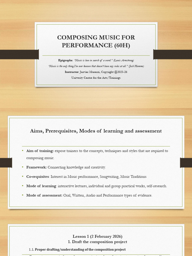 Uca Trainings PPT of Music Composition Level Febr. 2026 | PDF | Chord ...