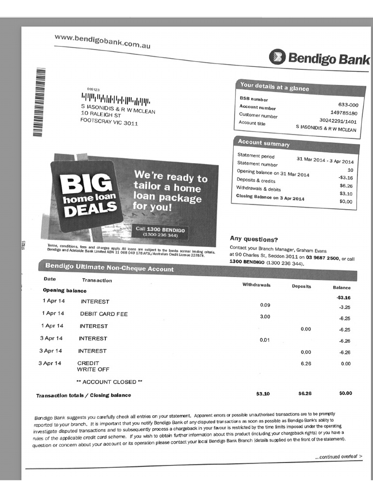 Steve iasonidis rich mclean bank account proof | PDF