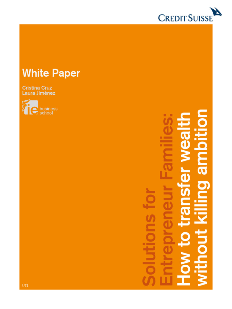 Cs White Paper Solutions Entrepreneur Families Transfer Wealth Without ...
