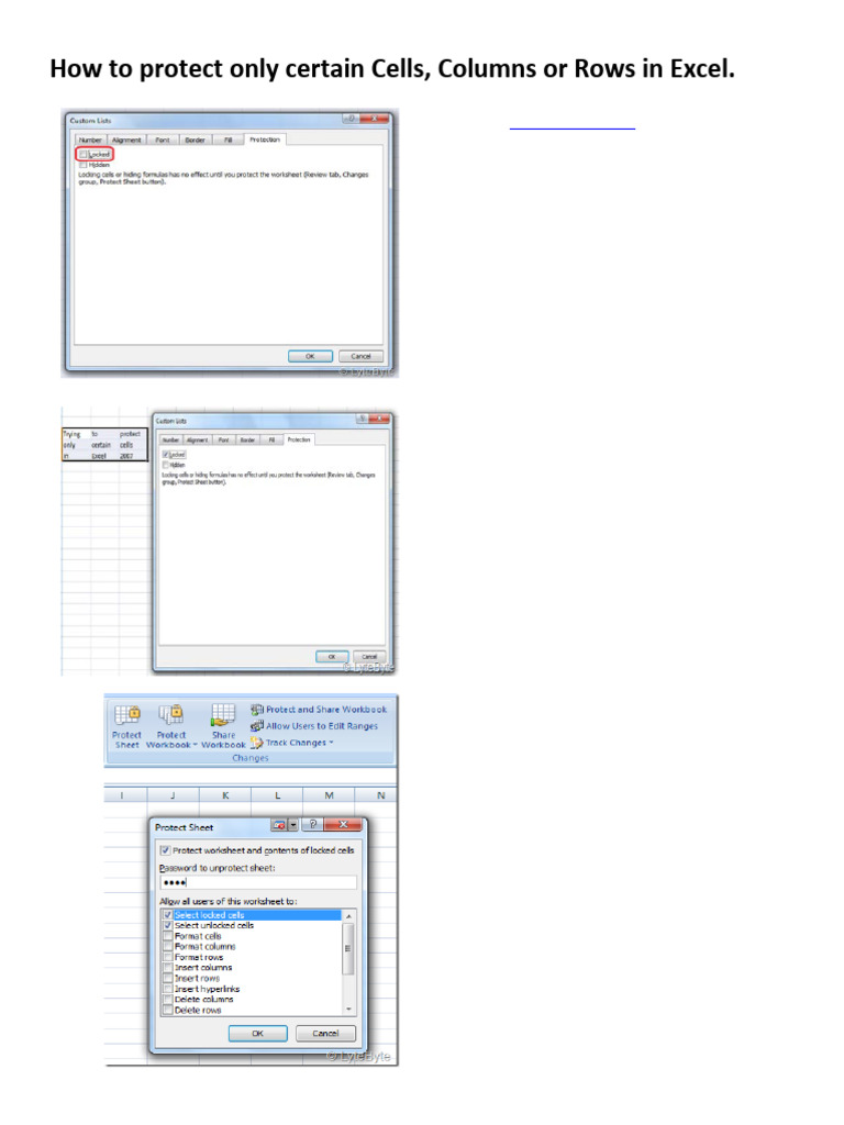 How to Protect Only Certain Cells in Excel KS_201305031349358623 | PDF