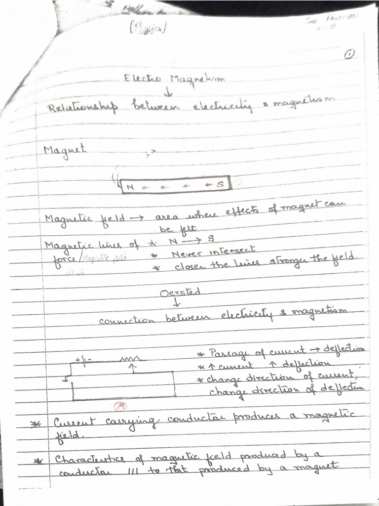 Magnetic Effects Important Notes | PDF