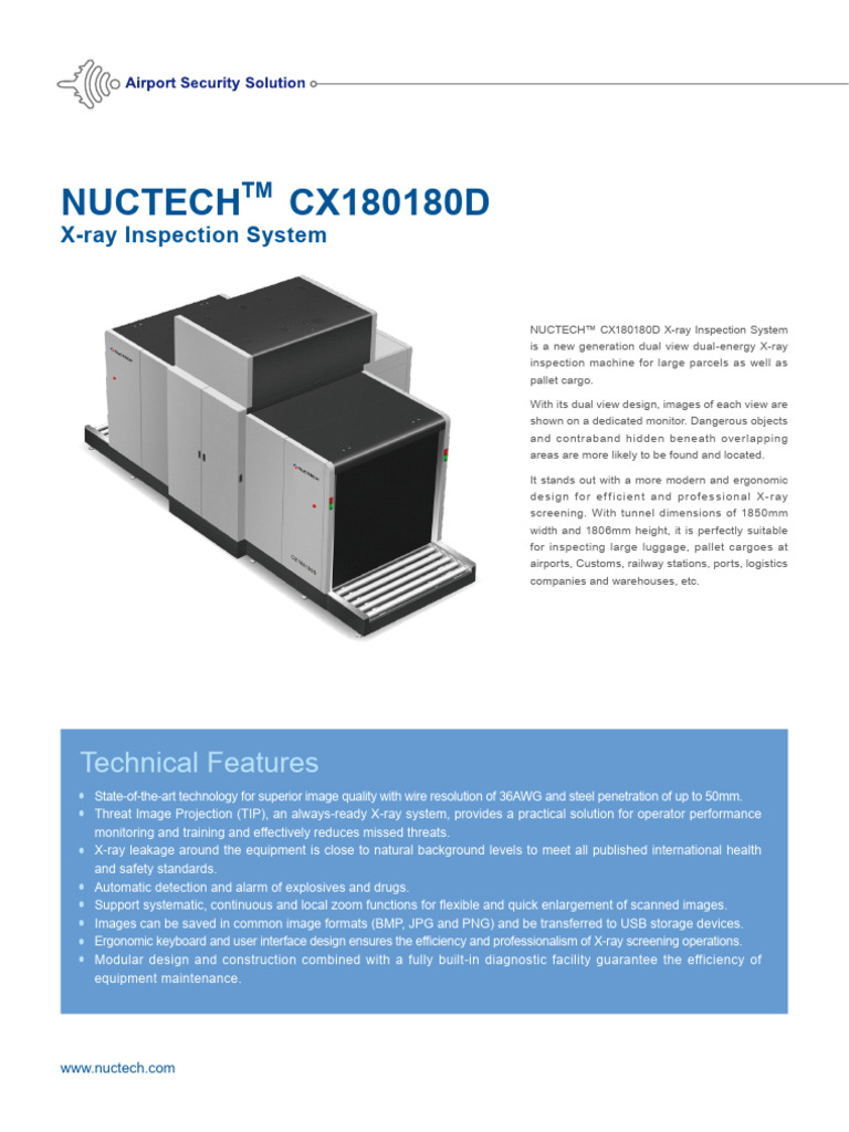 NUCTECH CX180180D - Datasheet | PDF | X Ray | Pallet