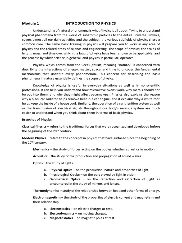 COPHY Mod 1 - Word Introduction To Physics | PDF | Significant Figures ...