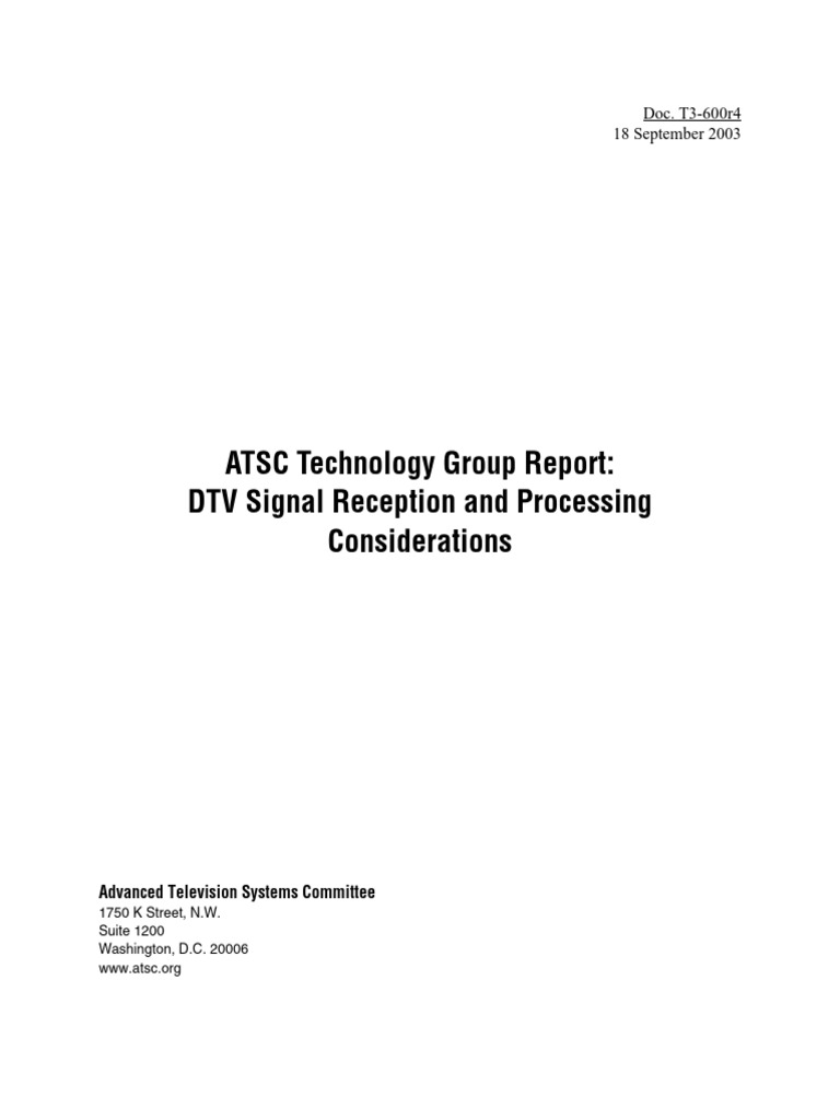 ATSC Technology Group Report: DTV Signal Reception and Processing ...