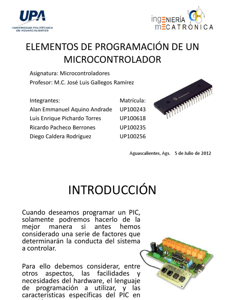 Presentacion Microcontroladores | PDF | Microcontrolador | Lenguaje de ...