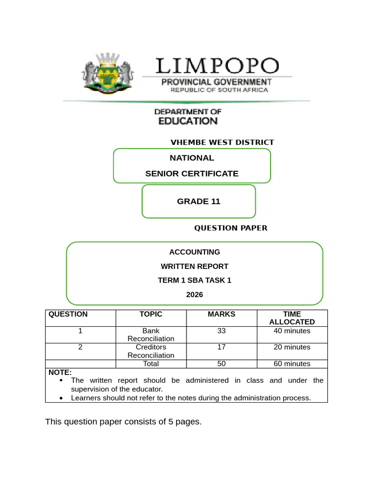 2026 ACCN Grade 11 Term 1 Task QP | PDF