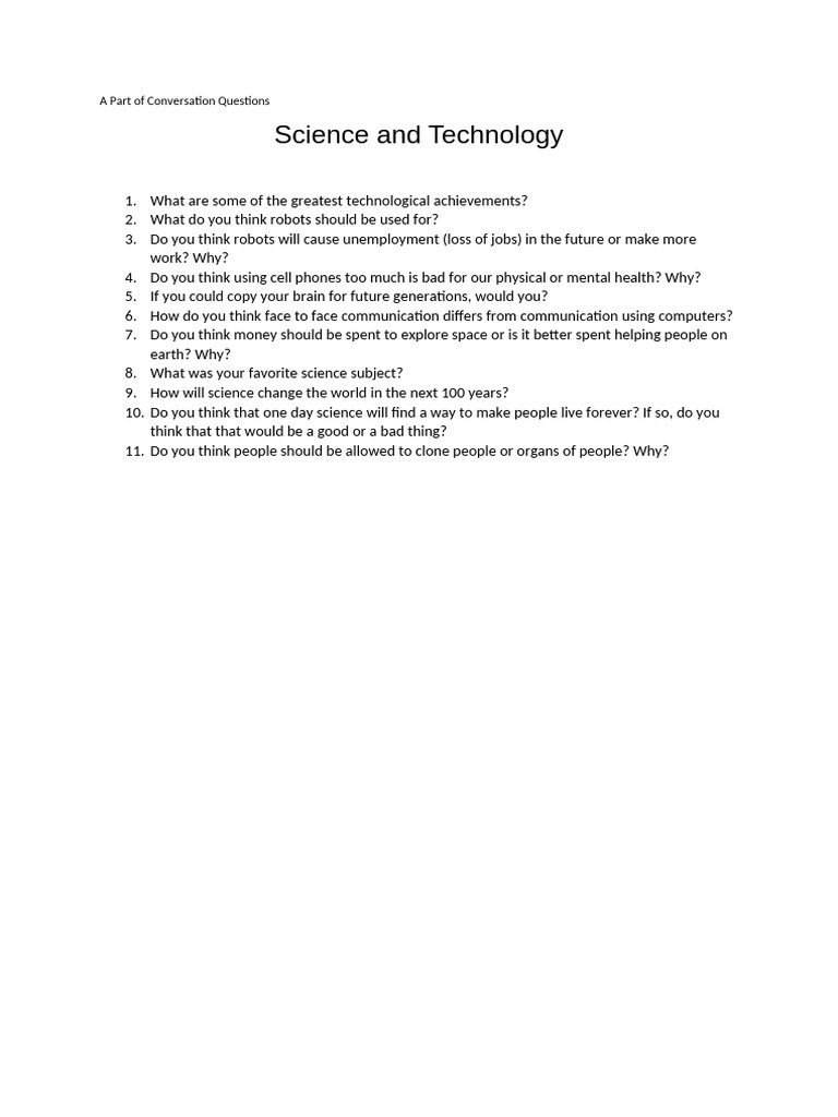 Science and Technology Speaking | PDF