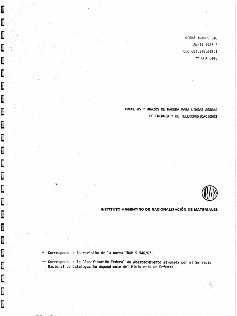 Crucetas de Madera - IRAM 9540 | PDF