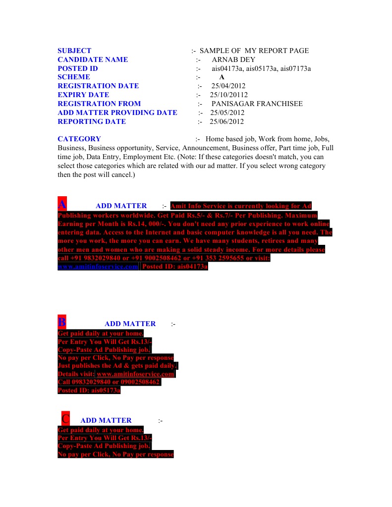 Work-from-Home Ad Posting Jobs | PDF