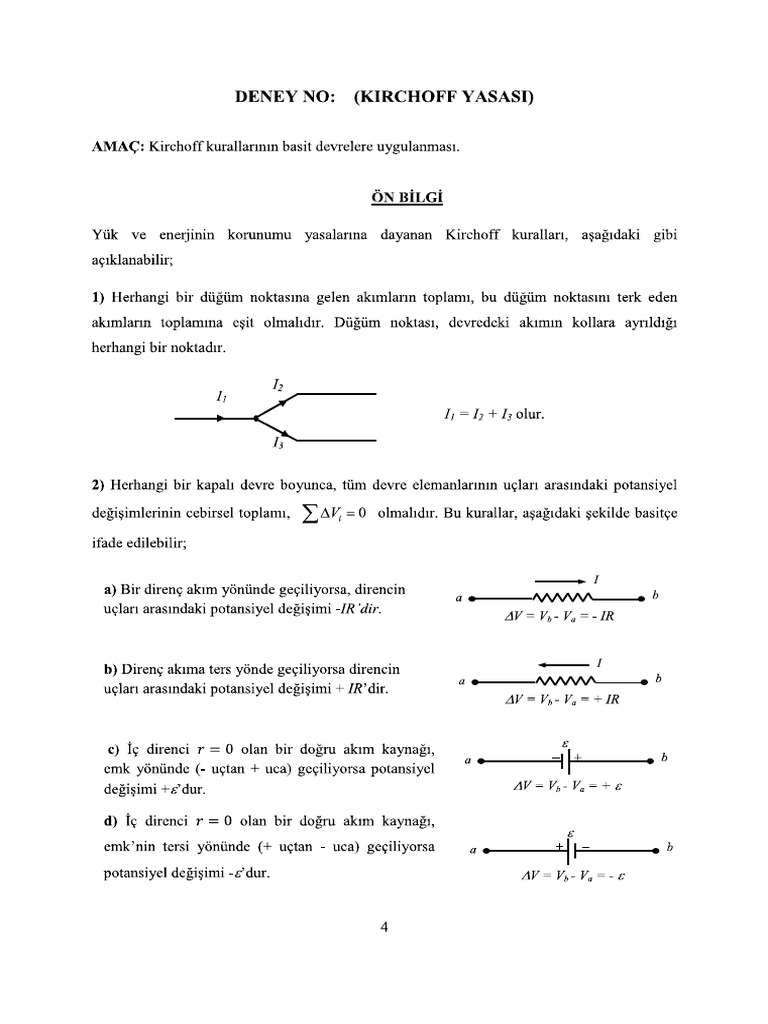 Deney 3 - Kirchhoff Yasasi | PDF