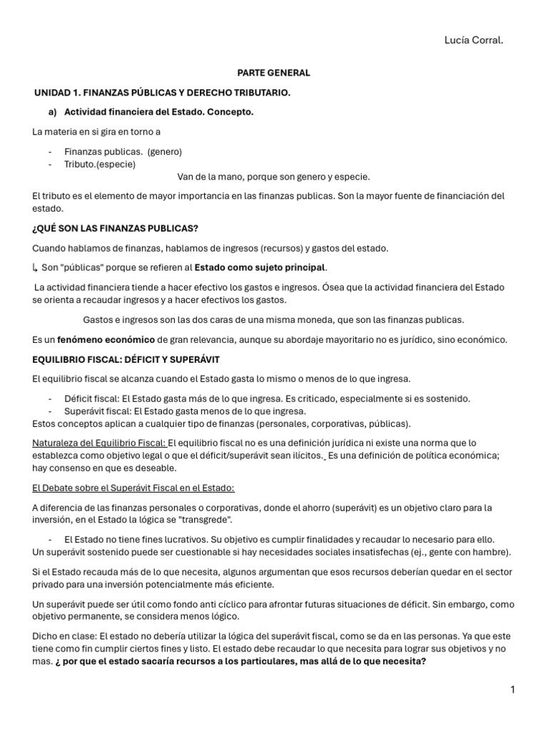 TRIBUTARIO RESUMEN - Lucia Corral. | PDF | Impuestos | Balance ...
