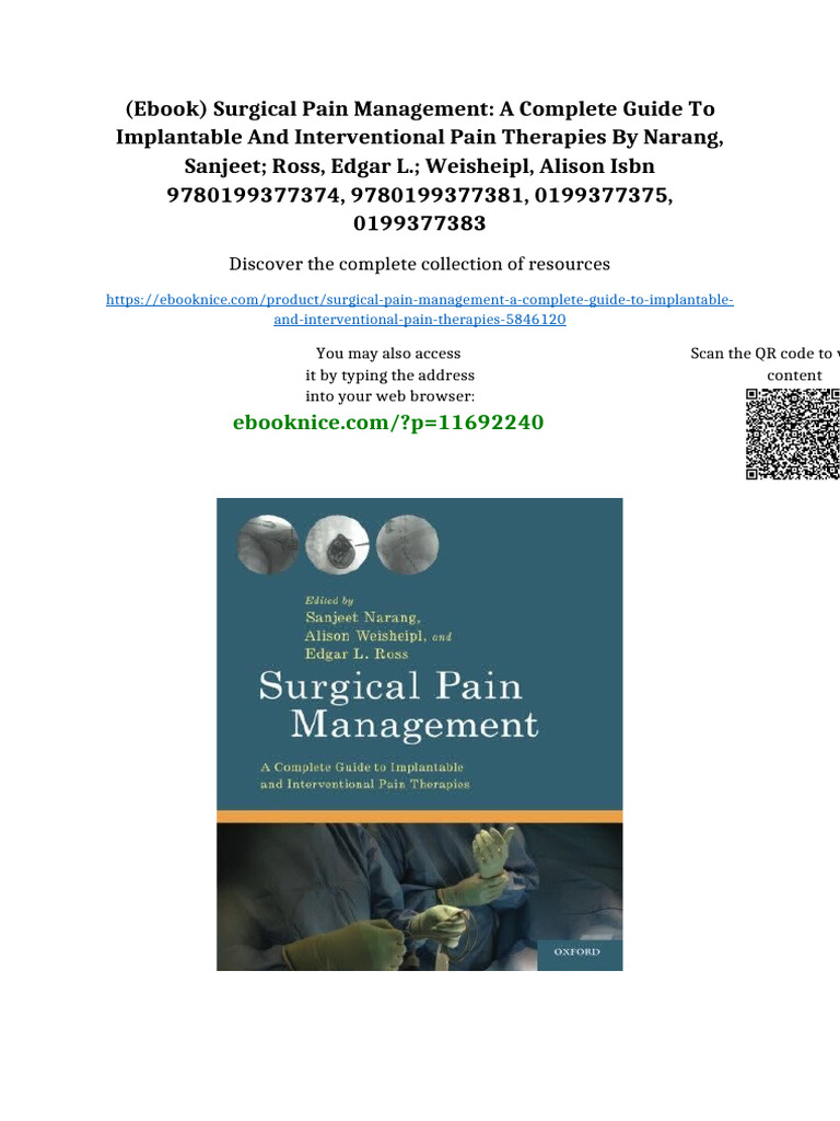 (Ebook) Surgical Pain Management: A Complete Guide to Implantable and ...
