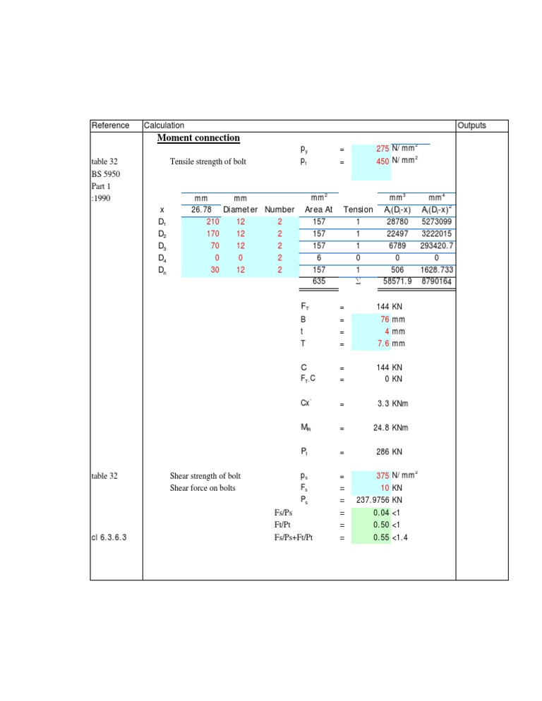Steel Bolt Moment Connection | PDF