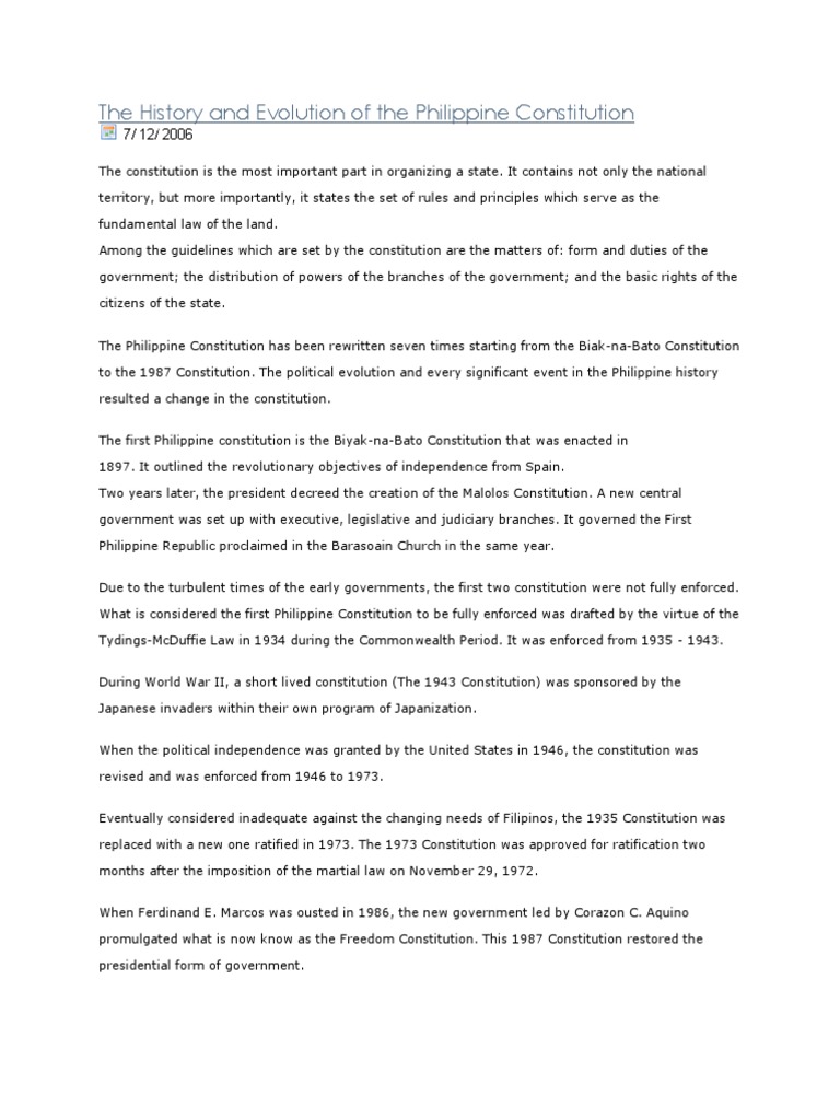 The History and Evolution of the Philippine Constitution | Bankruptcy ...