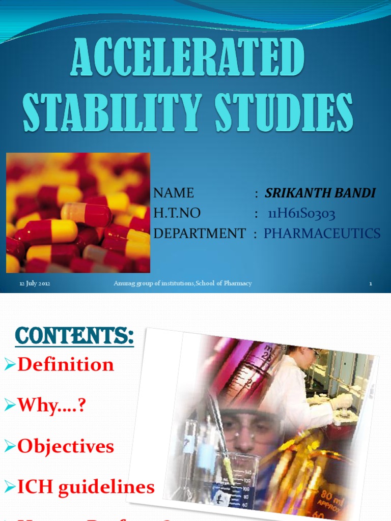 A PPT On Accelerated Stability Studies | PDF | Shelf Life | Pharmacy