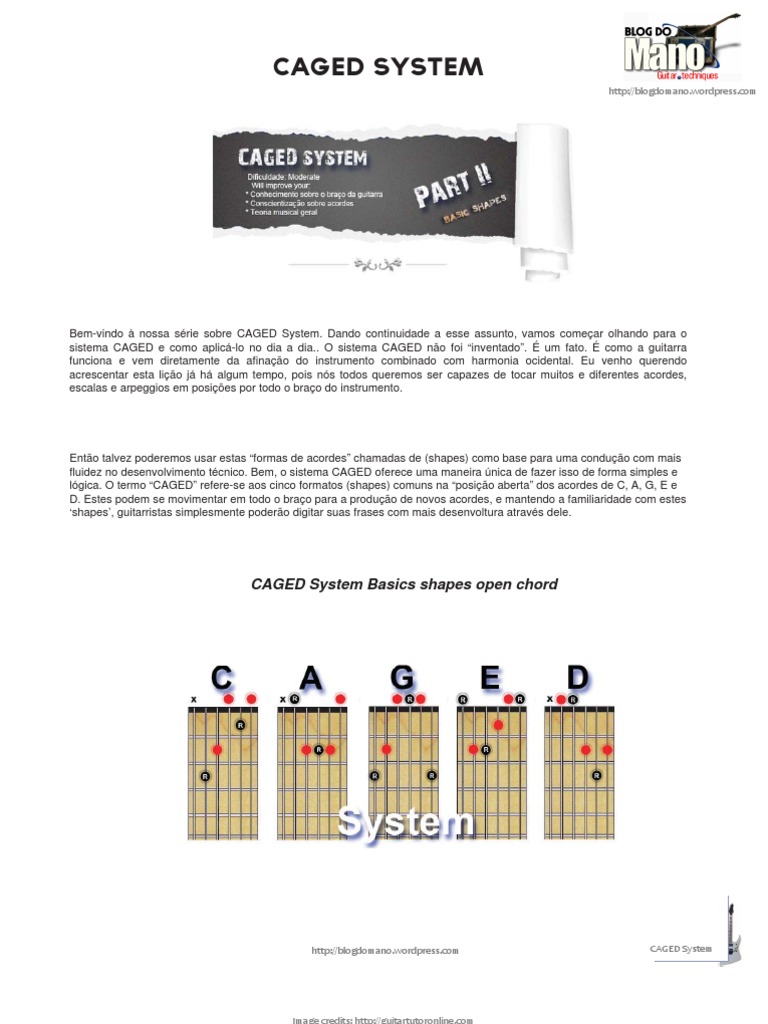 Caged System 1 | PDF | Acorde (música) | Guitarras