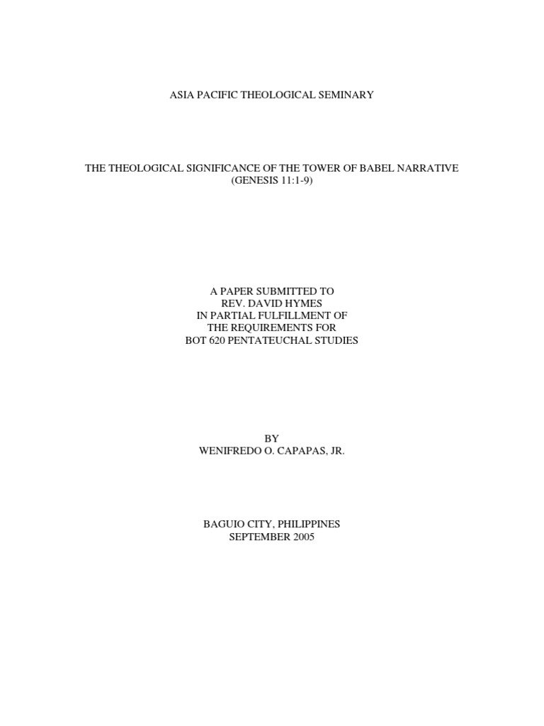 Theological Significance of Babel | PDF | Book Of Genesis | Genesis ...