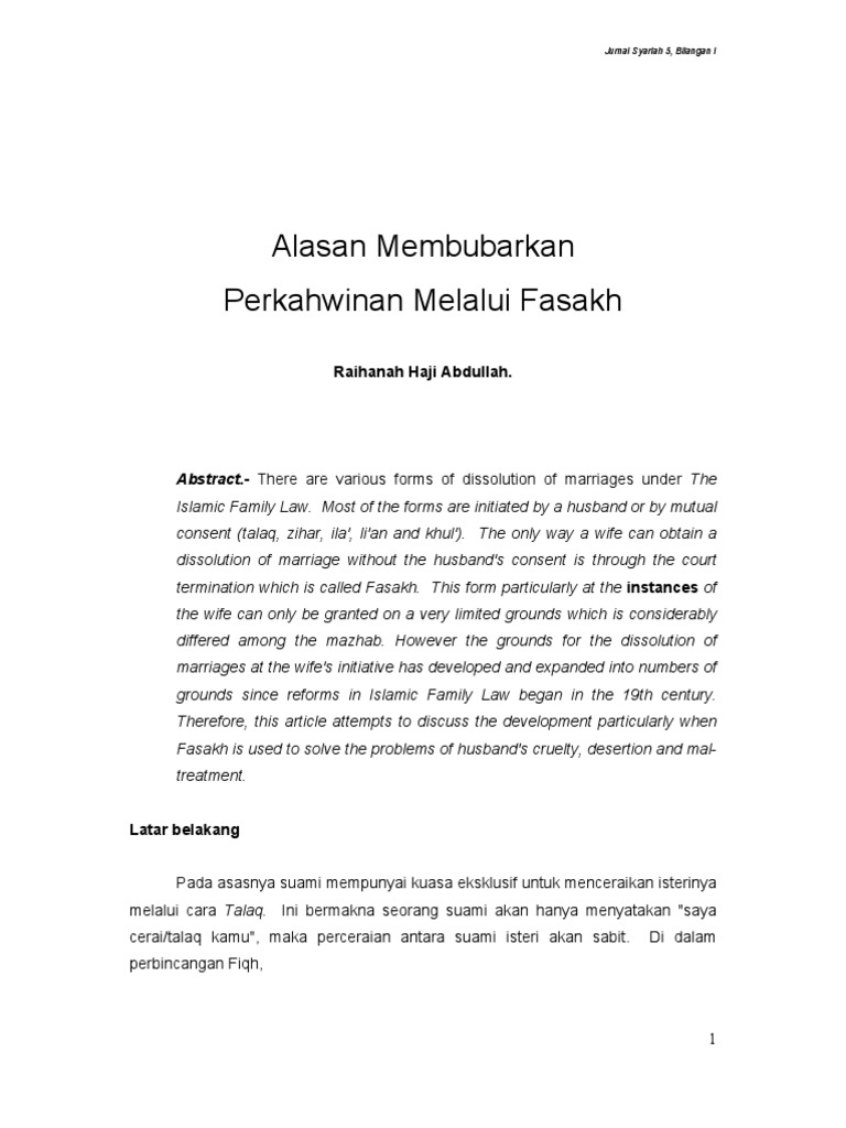 Fasakh 8.alasan | PDF