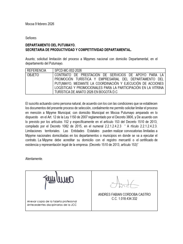 Solicitud SPCD MC 002 | PDF