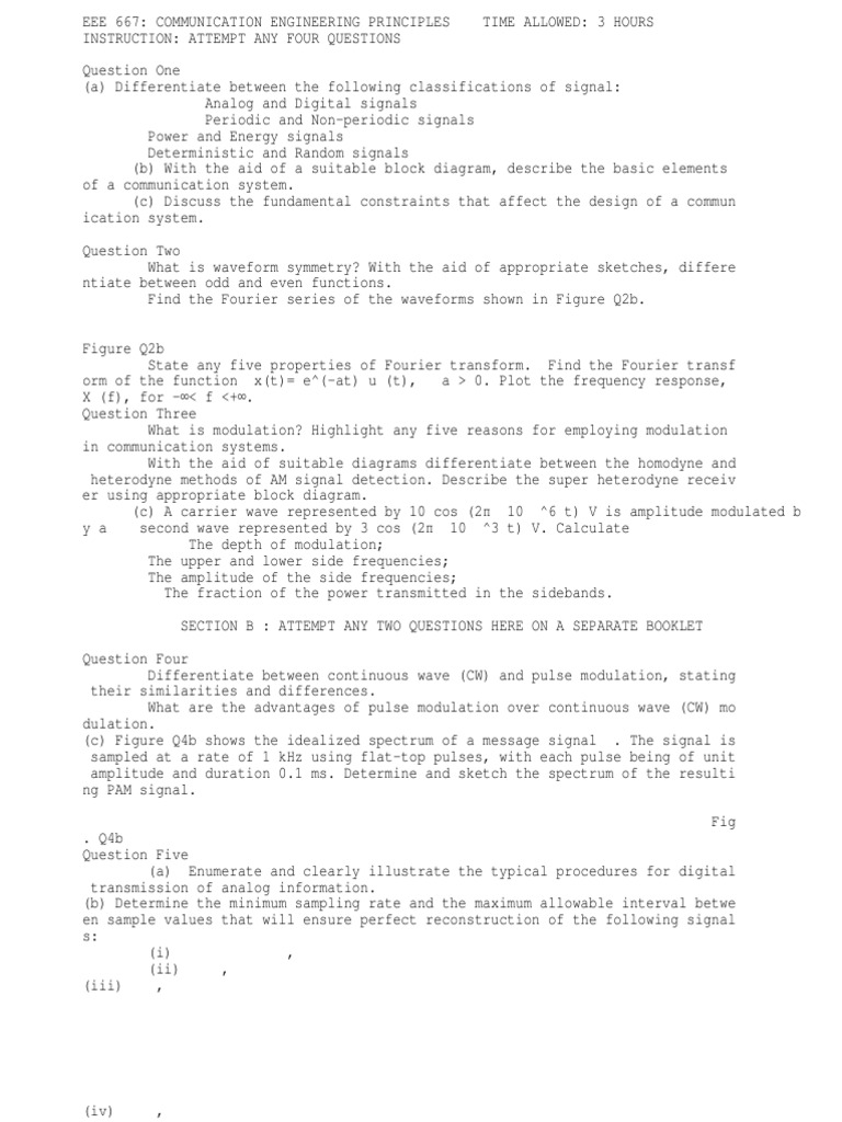 Communication Engineering | PDF | Sampling (Signal Processing) | Signal ...