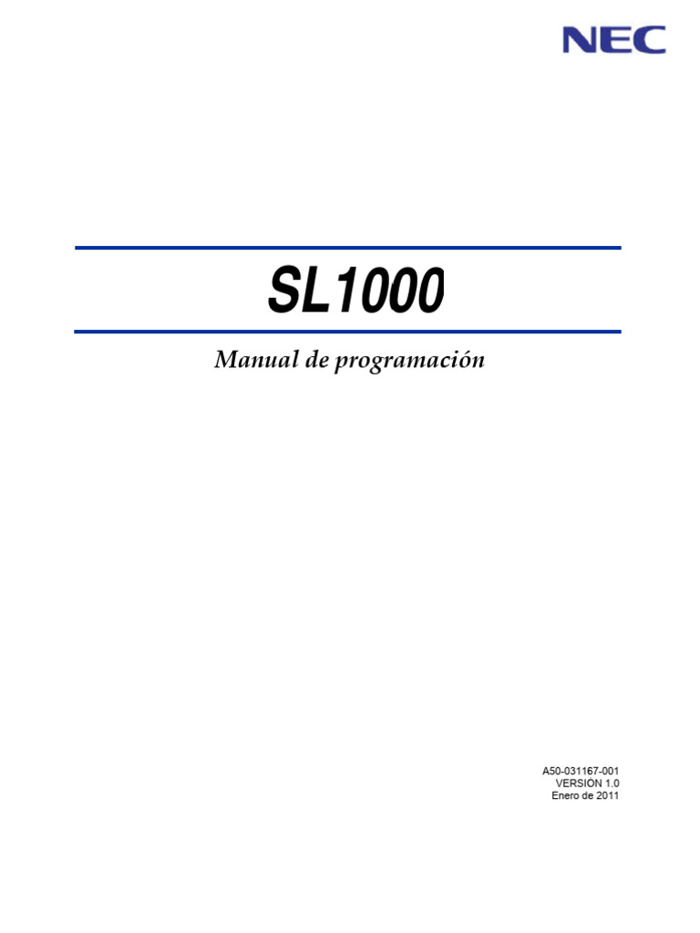 SL1000 Programming Manual Espanol | PDF | Mensaje de voz | protocolo de ...